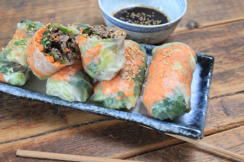 Springrolls met tartaar en gemengde groente - Aziatisch recept - Foodinista