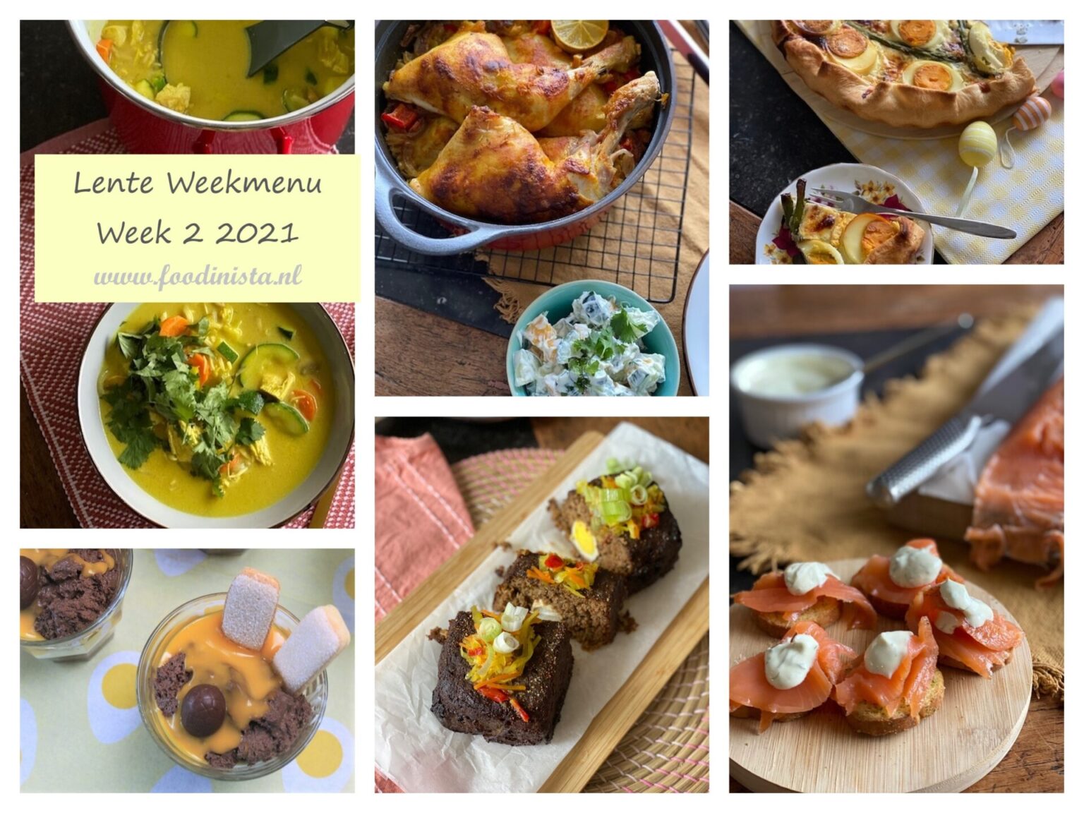Wat eten we deze week - Weekmenu Week 2 Lente 2021 - Foodinista